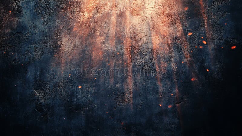 Sunlight Rays Illuminating a Textured Wall with Glowing Particles in a ...