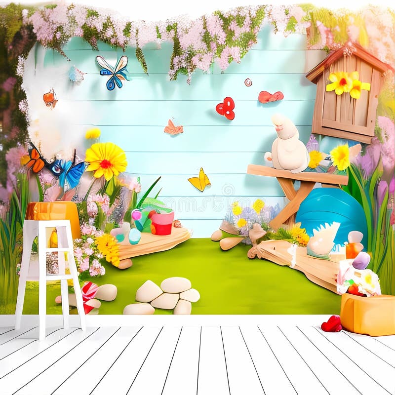 Bright and Realistic Backdrop for Baby Photoshoot, Made with Generative ...