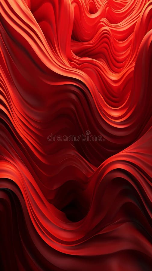 Bright Red Abstract 3D Waves Background Texture Stock Illustration ...