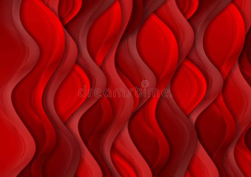 Bright Red Abstract Silk Wavy Pattern Background Stock Vector ...