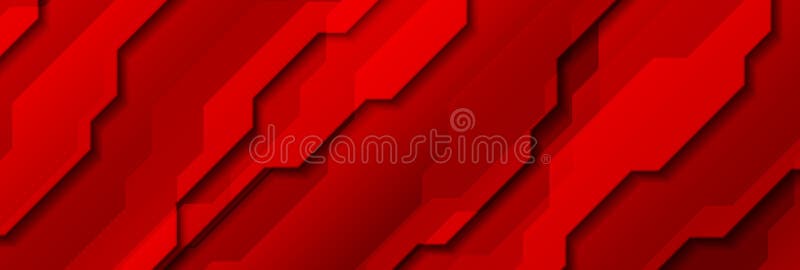 Bright Red Abstract Technology Geometric Header Banner Stock Vector ...