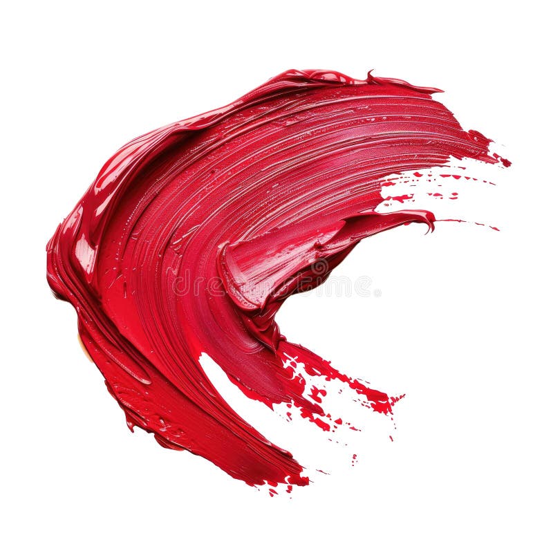 Bright Red Acrylic Paint Stroke Isolated on White Stock Image ...