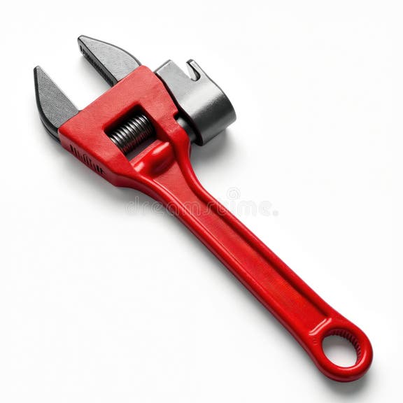 Bright Red Adjustable Wrench Designed for Plumbing, Repair Work ...