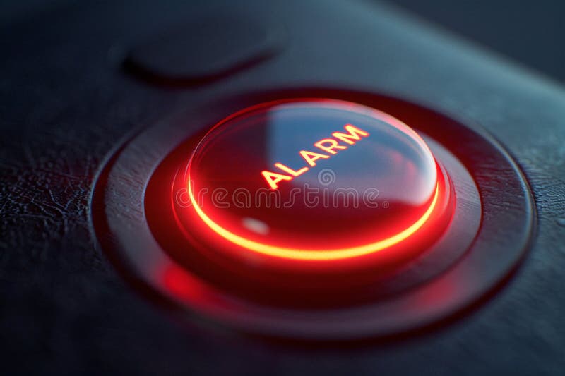 Bright Red Alarm Button, a Clear Warning Signal in Case of an Emergency ...