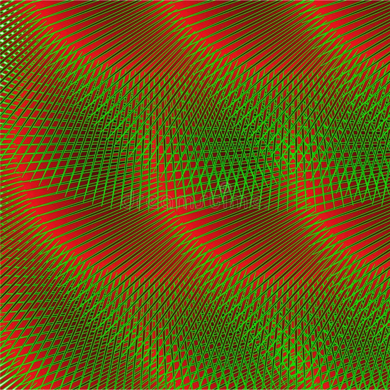 Bright Red Background with Green Grid Stock Illustration - Illustration ...