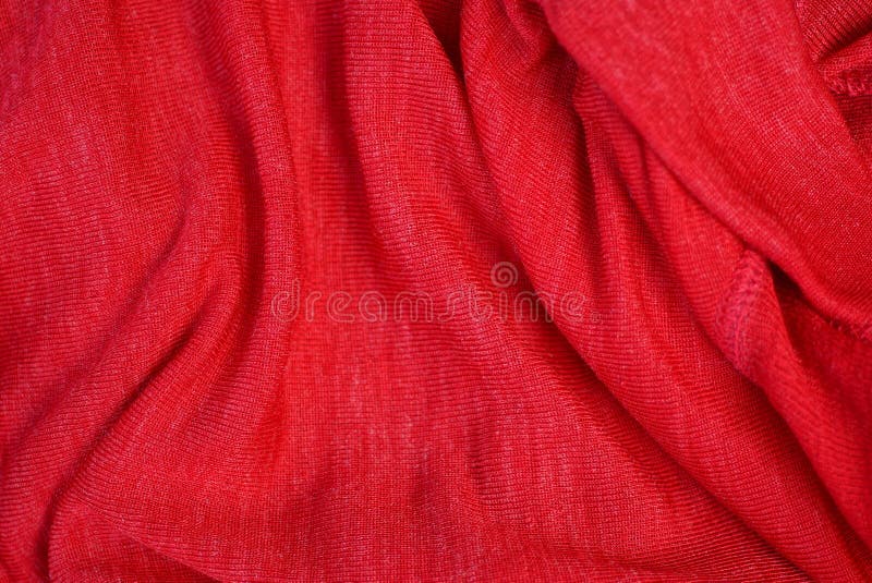 Bright Red Background from a Piece of Crumpled Fabric Stock Photo ...