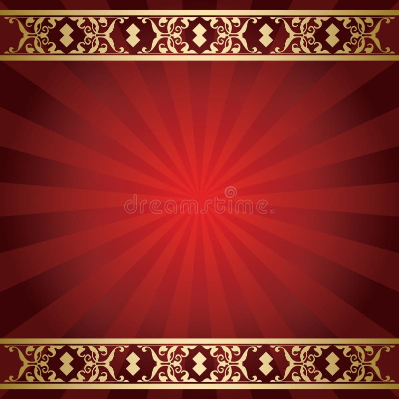 Bright Red Vector Background with Rays from Center Stock Vector ...