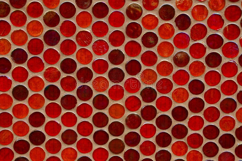 Texture Of A Red Bright Round Mosaic On The Wall Stock Image - Image of ...
