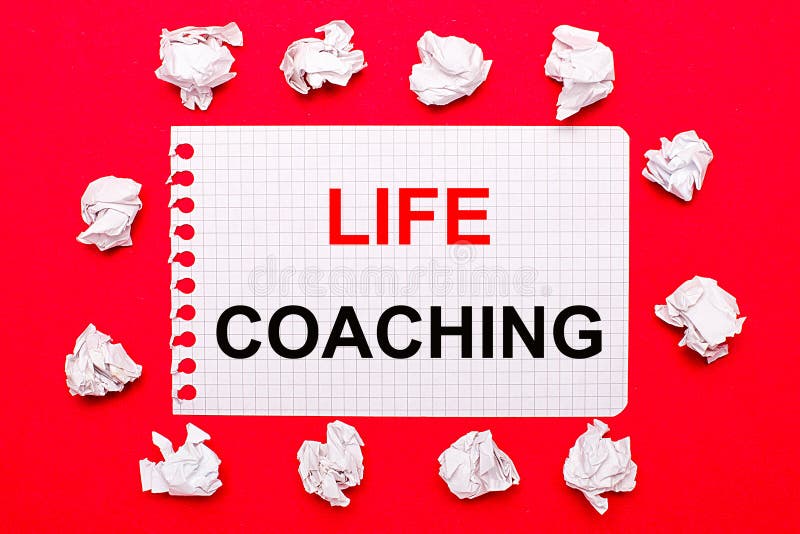 On a Bright Red Background, White Crumpled Sheets of Paper and a Sheet ...