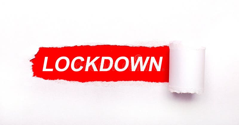 On a Bright Red Background, White Paper with a Torn Stripe and the ...