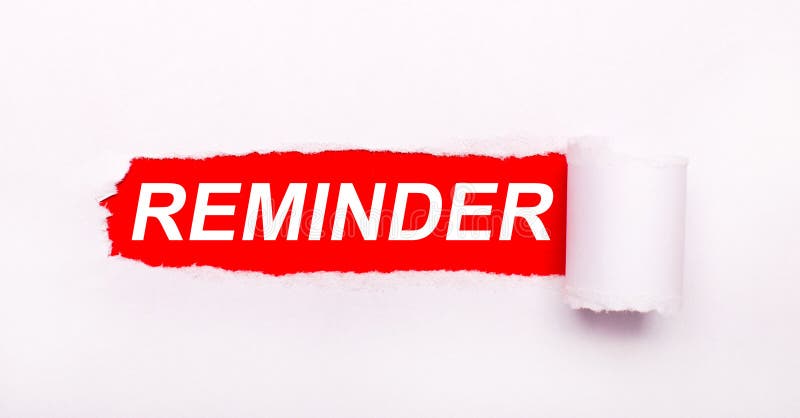 On a Bright Red Background, White Paper with a Torn Stripe and the ...