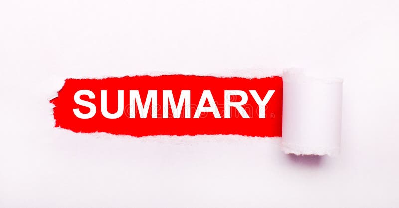 On a Bright Red Background, White Paper with a Torn Stripe and the ...