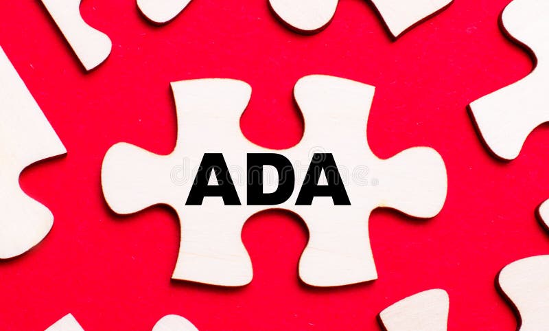 On a Bright Red Background, White Puzzles. in One of the Pieces of the ...
