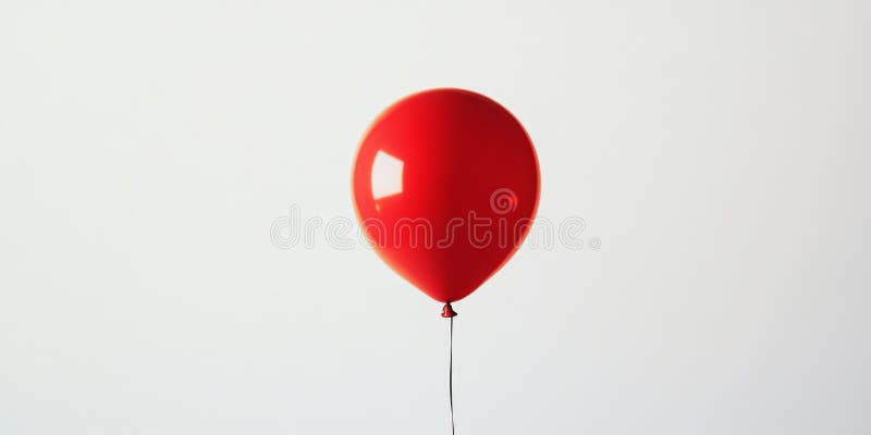 A Bright Red Balloon Floats Gently Against a Plain White Background ...