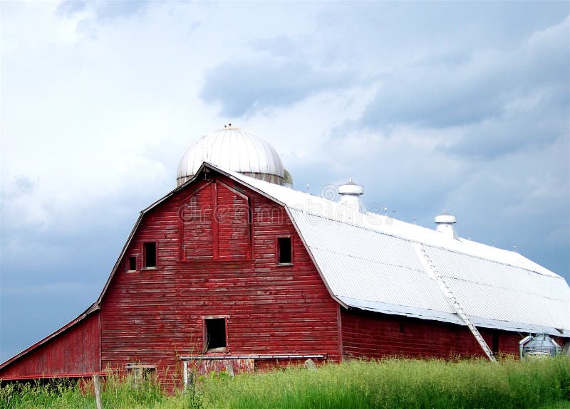 Bright Red Barn stock photo. Image of pitch, large, shoot - 13846106