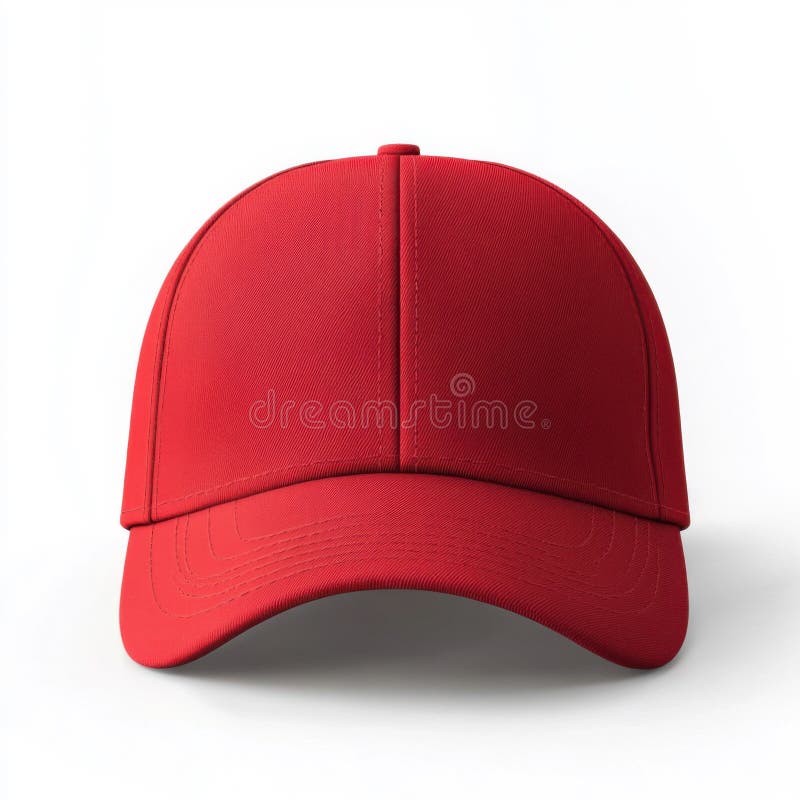 Bright Red Baseball Cap on a Plain White Background Simple Fashion ...