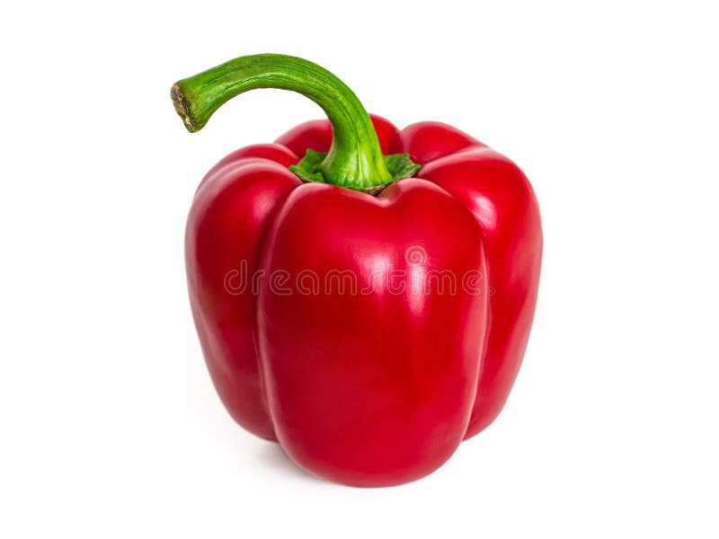 Bright Red Bell Pepper Isolated on a White Background Stock Photo ...