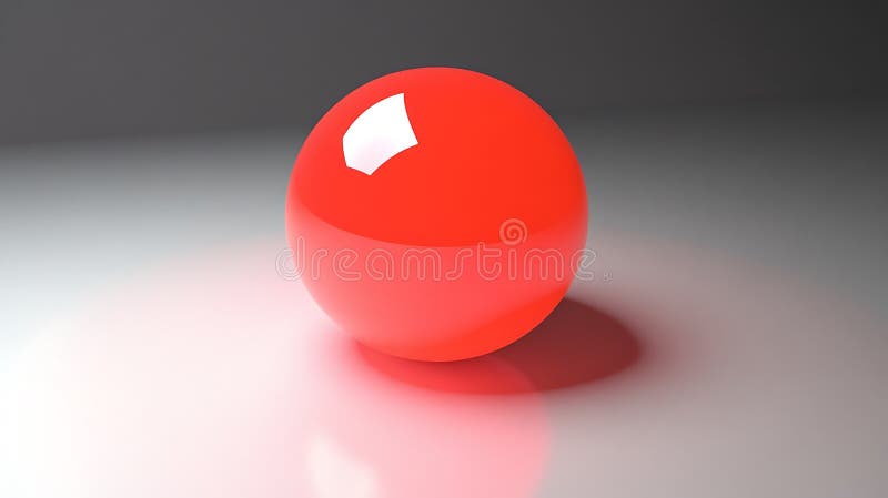 A Bright Red Billiard Ball Sitting Still on a Smooth White Surface ...
