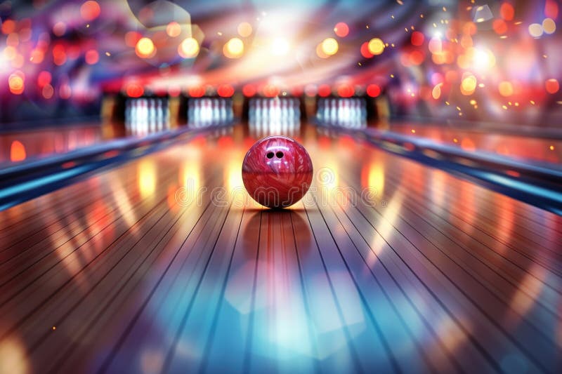 A Bright Red Bowling Ball Sits Atop a Bowling Alley, Ready for Its Next ...