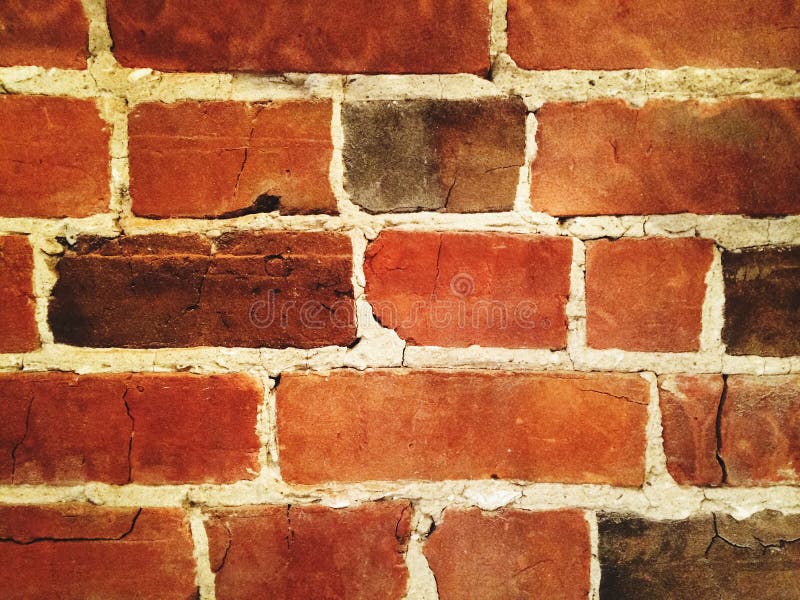 Bright red brick wall stock photo. Image of closeup, close - 41545510