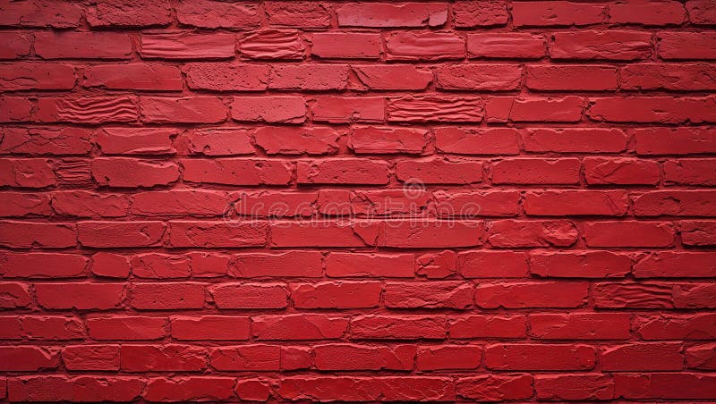 Vibrant Red Brick Wall with Textured Surface Stock Illustration ...