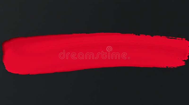 Bright Red Brushstroke on a Black Background, Creating a Striking ...
