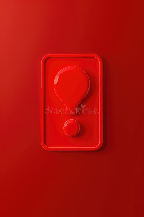 A Bright Red Button with a Question Mark Symbol, Often Used for Caution ...