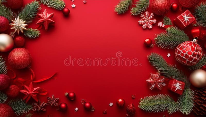 Bright Red Christmas Background with Subtle Holiday Patterns and ...