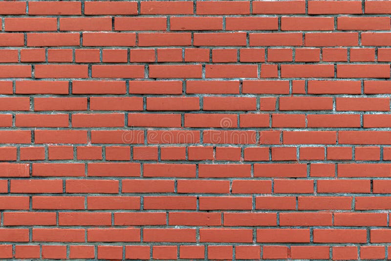 Bright Red Clay Bricks Wall Flat Background Pattern Stock Image - Image ...