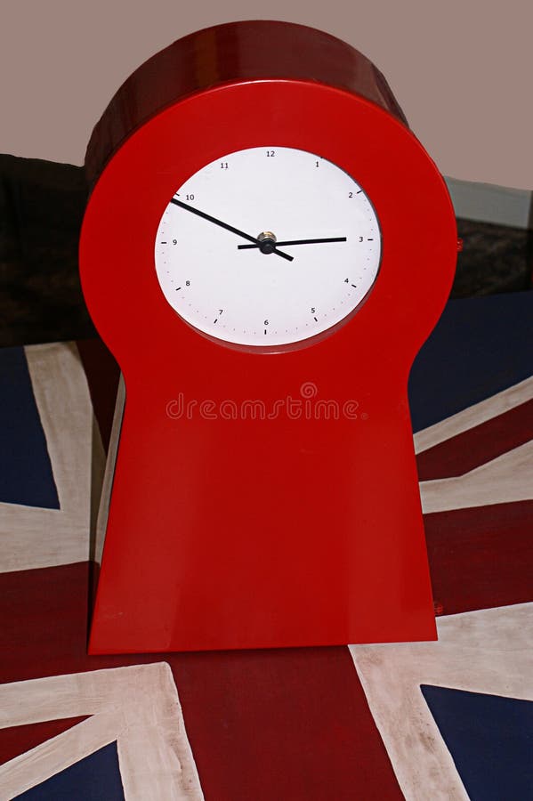 Bright Red Clock stock photo. Image of colour, communication - 34713360