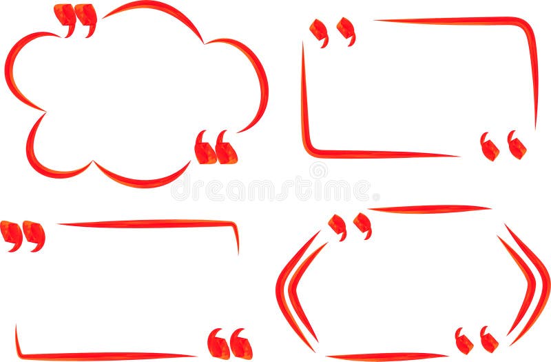 Bright Red Color Hand Drawn Abstract Quote Frames Set Vector Stock ...
