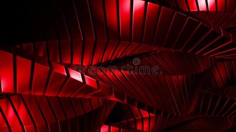 Bright Red Computer Graphics. Design. Dark Background with Rotating Red ...