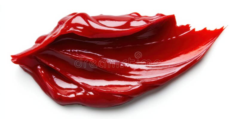 Bright Red Condiment Spread Across a Surface Showcasing Its Smooth and ...