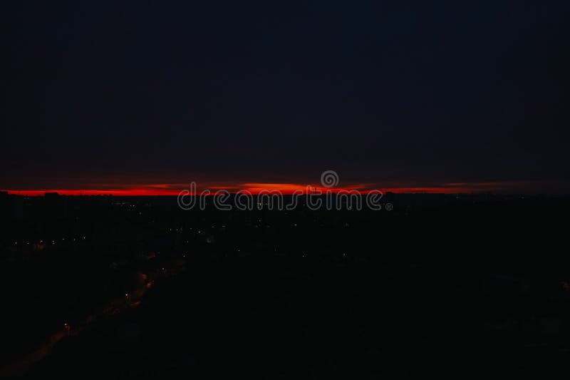 Bright, Red, Crimson Sunset. the Sky is Like Burning with Fire. the ...