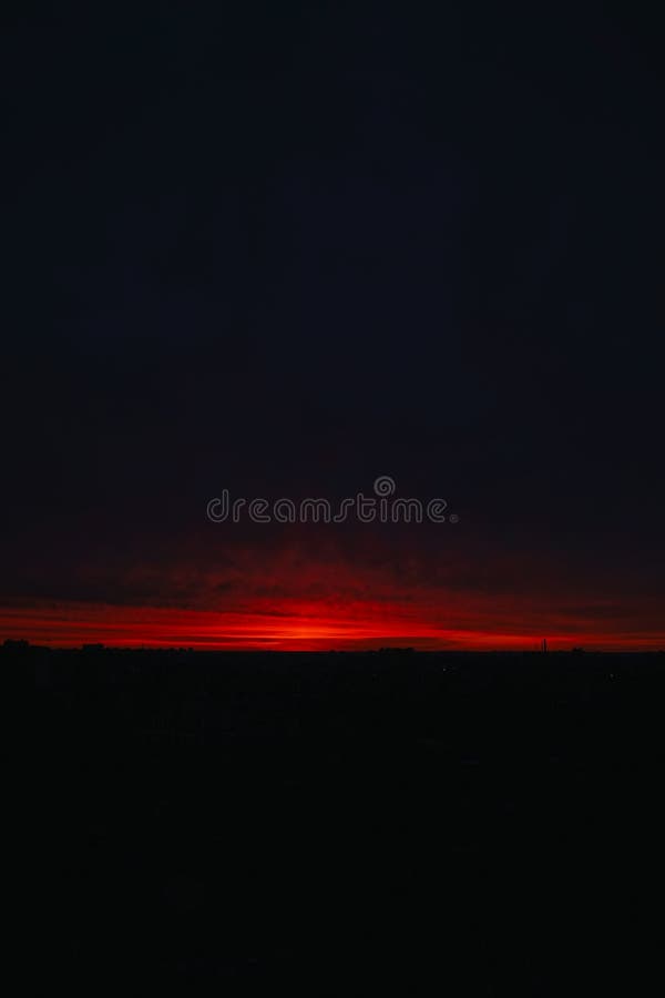 Bright, Red, Crimson Sunset. the Sky is Like Burning with Fire. the ...