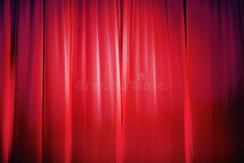 Bright red curtain stock image. Image of color, concert - 110872641