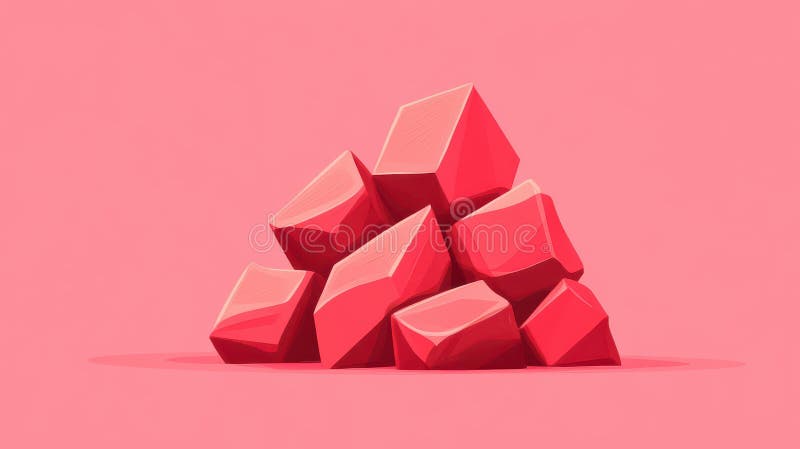 Bright Red 3D Cubes Create a Stunning Visual Impact, Enhanced by Modern ...
