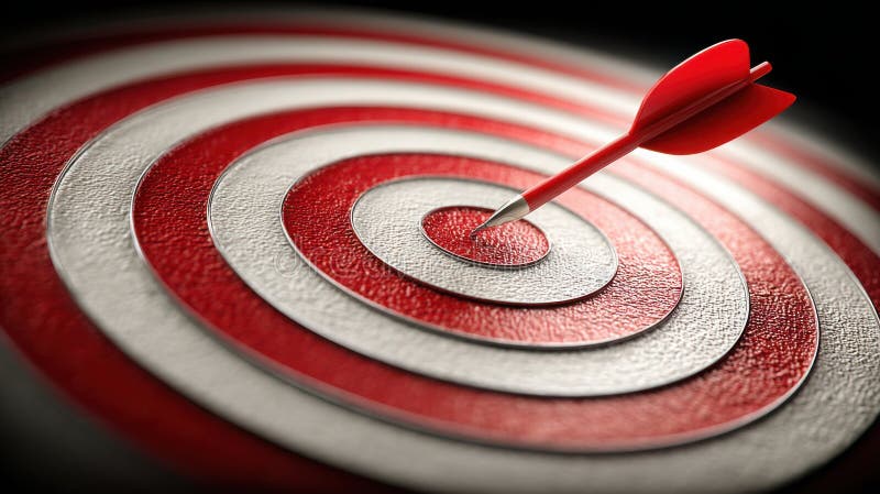 A Bright Red Dart Precisely Striking the Center of a Representing Focus ...