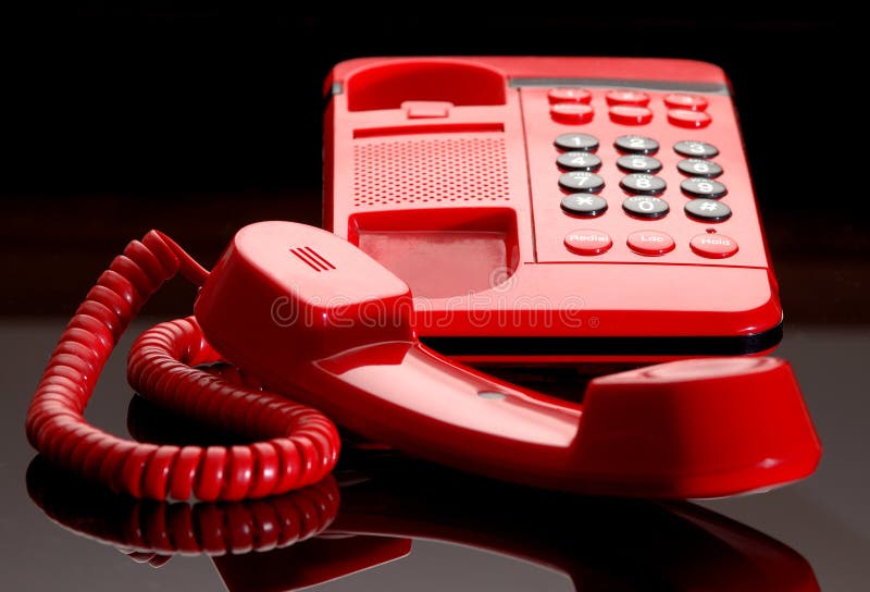 Red telephone stock photo. Image of telephone, keys, cord - 10931390