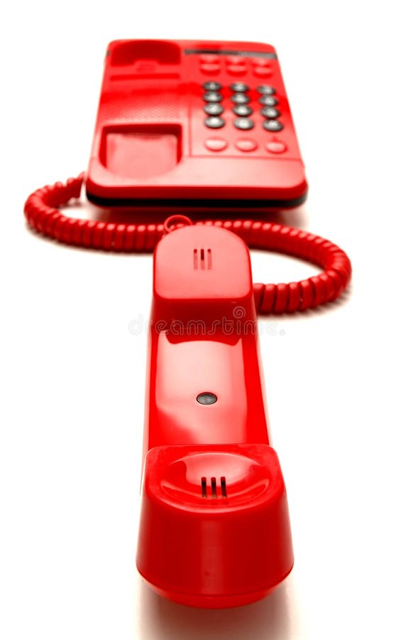 Red telephone stock photo. Image of telephone, keys, cord - 10931390