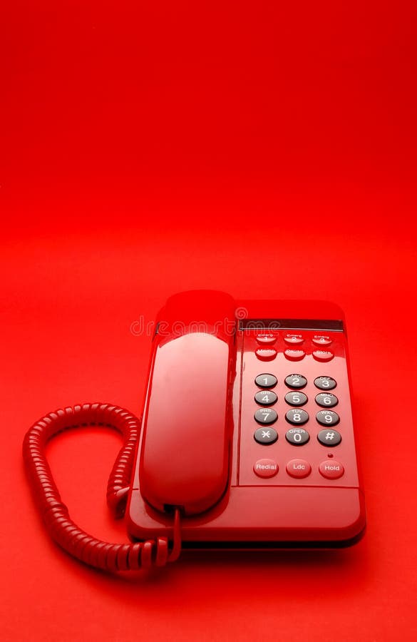 Red telephone stock photo. Image of telephone, keys, cord - 10931390