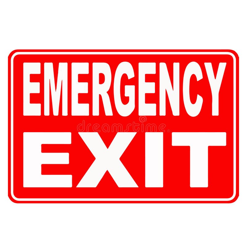 Red Vector Icons for Emergency Exit Safety Symbols Stock Vector ...