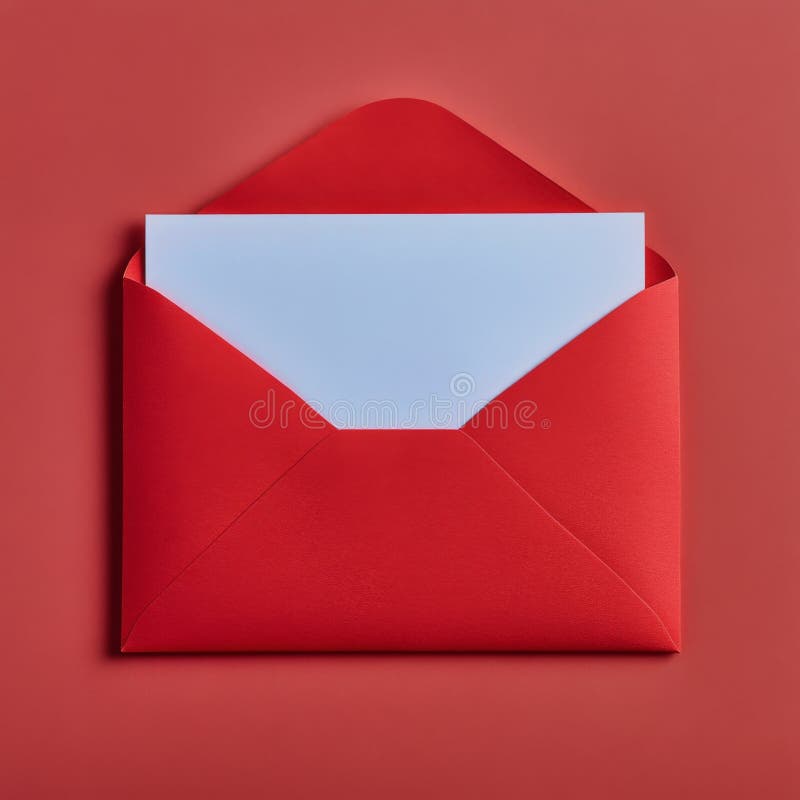 Red Envelope with Blank Card on a Vibrant Background for Personal ...