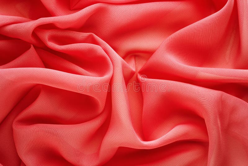 Red Fabric Draped with Large Folds, Textile Background Stock Image ...