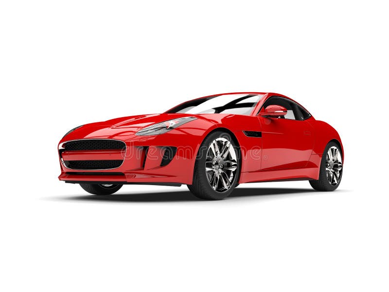 Bright Red Fast Luxury Sports Car Stock Illustration - Illustration of ...
