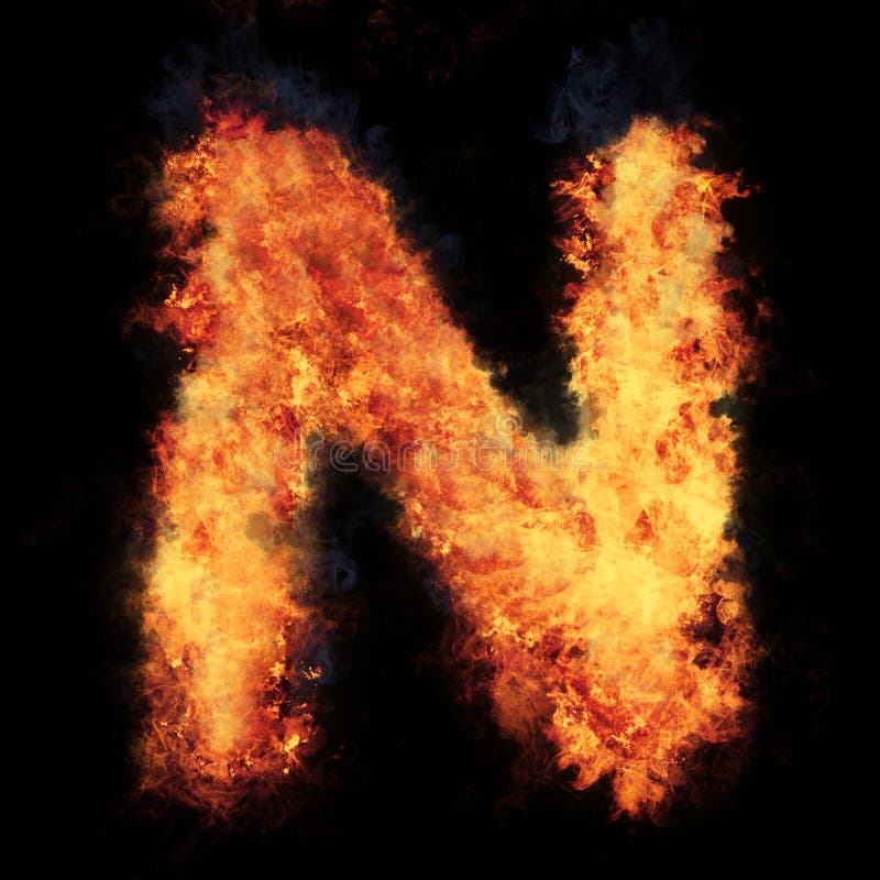 Letter N Flame Explosion Shape Font Stock Image - Image of alphabet ...