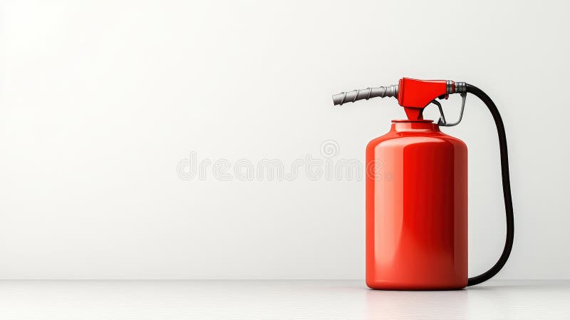 A Bright Red Fire Extinguisher Positioned on a Clean Minimalistic ...