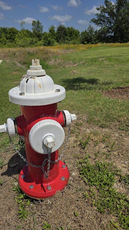 Bright Red Fire Hydrant Surrounded by Green Grass Under a Sunny Sky ...