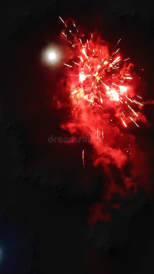 Colorful Fireworks Display on Hari Raya in Malaysia at Night. Stock ...