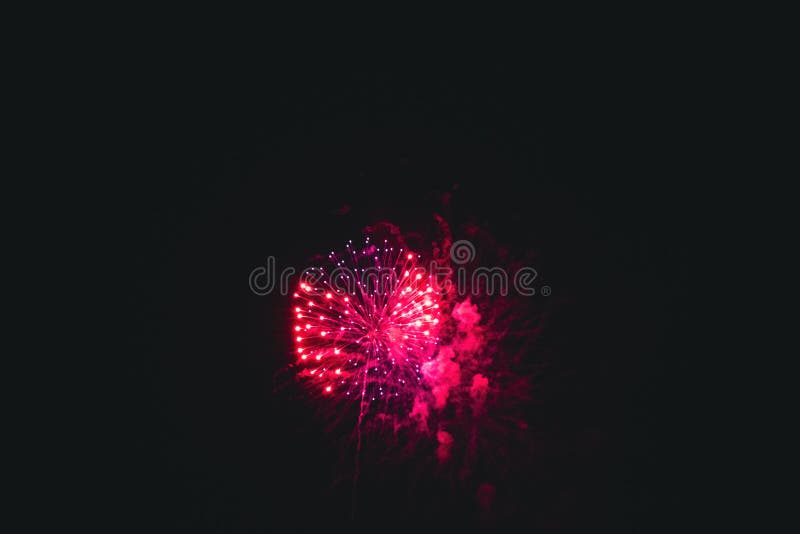 Traditional Japanese Fireworks Blooming in the Night Sky Stock Image ...